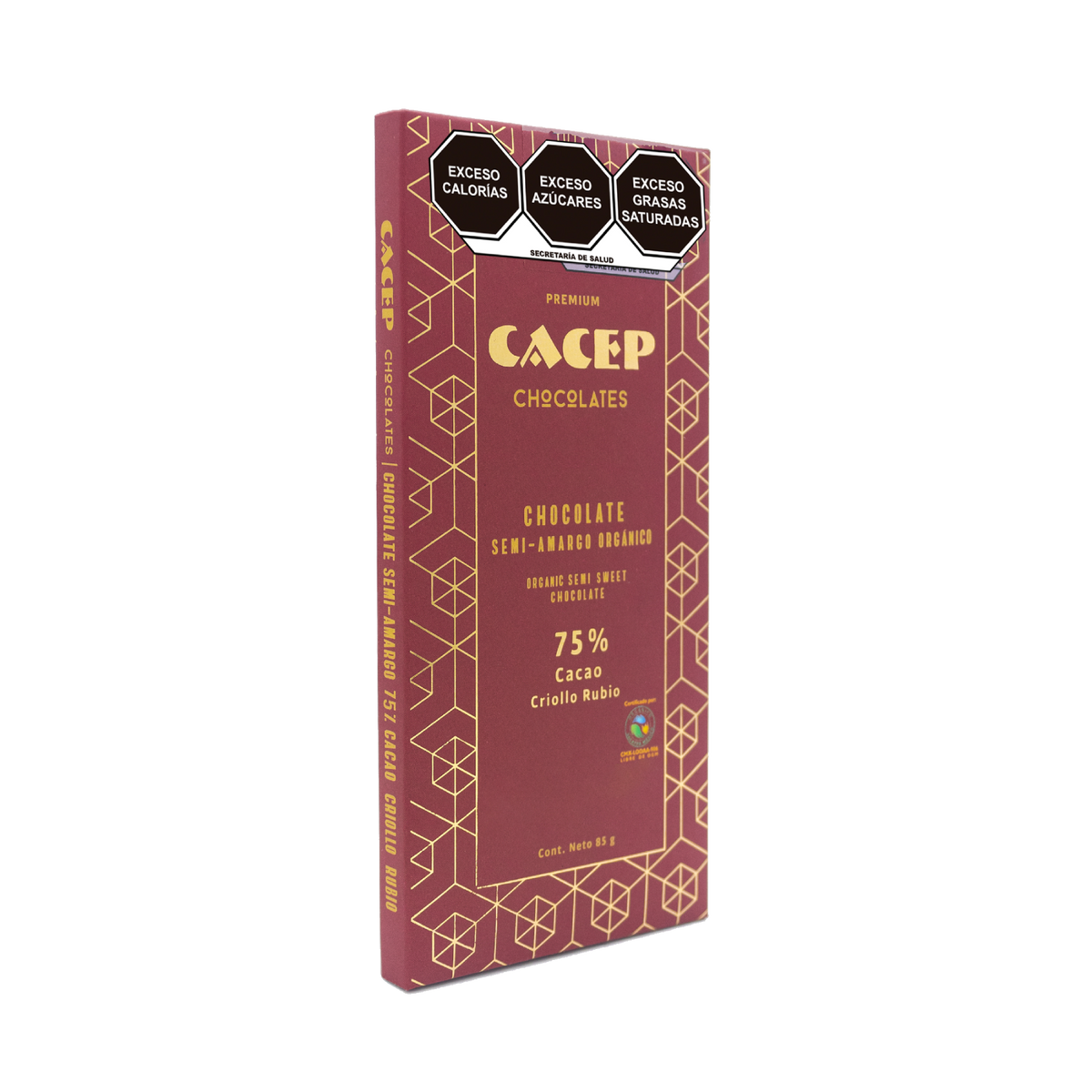 Barra de 85g Chocolate 75% Cacao Rubio – CACEP Chocolates