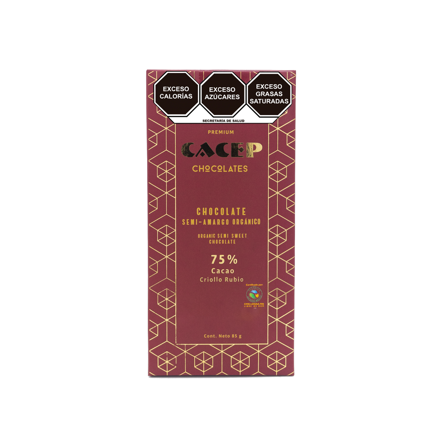 Barra de 85g Chocolate 75% Cacao Rubio – CACEP Chocolates