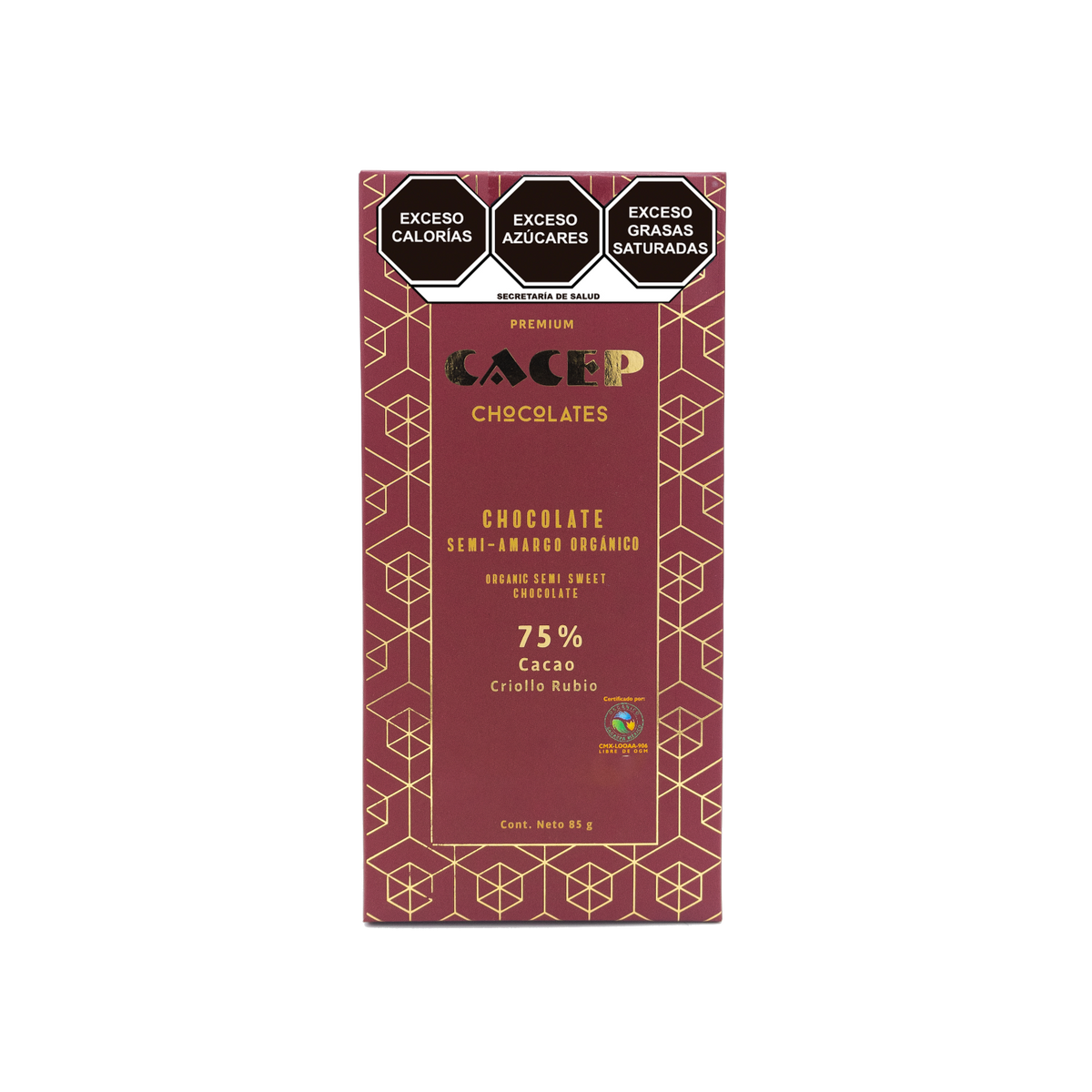 Barra de 85g Chocolate 75% Cacao Rubio – CACEP Chocolates